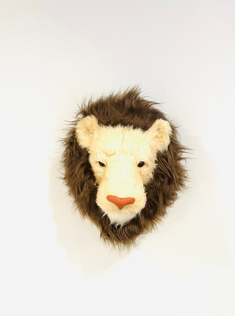 Lion Head Mount Faux Taxidermy Safari Nursery Decor Wall - Etsy