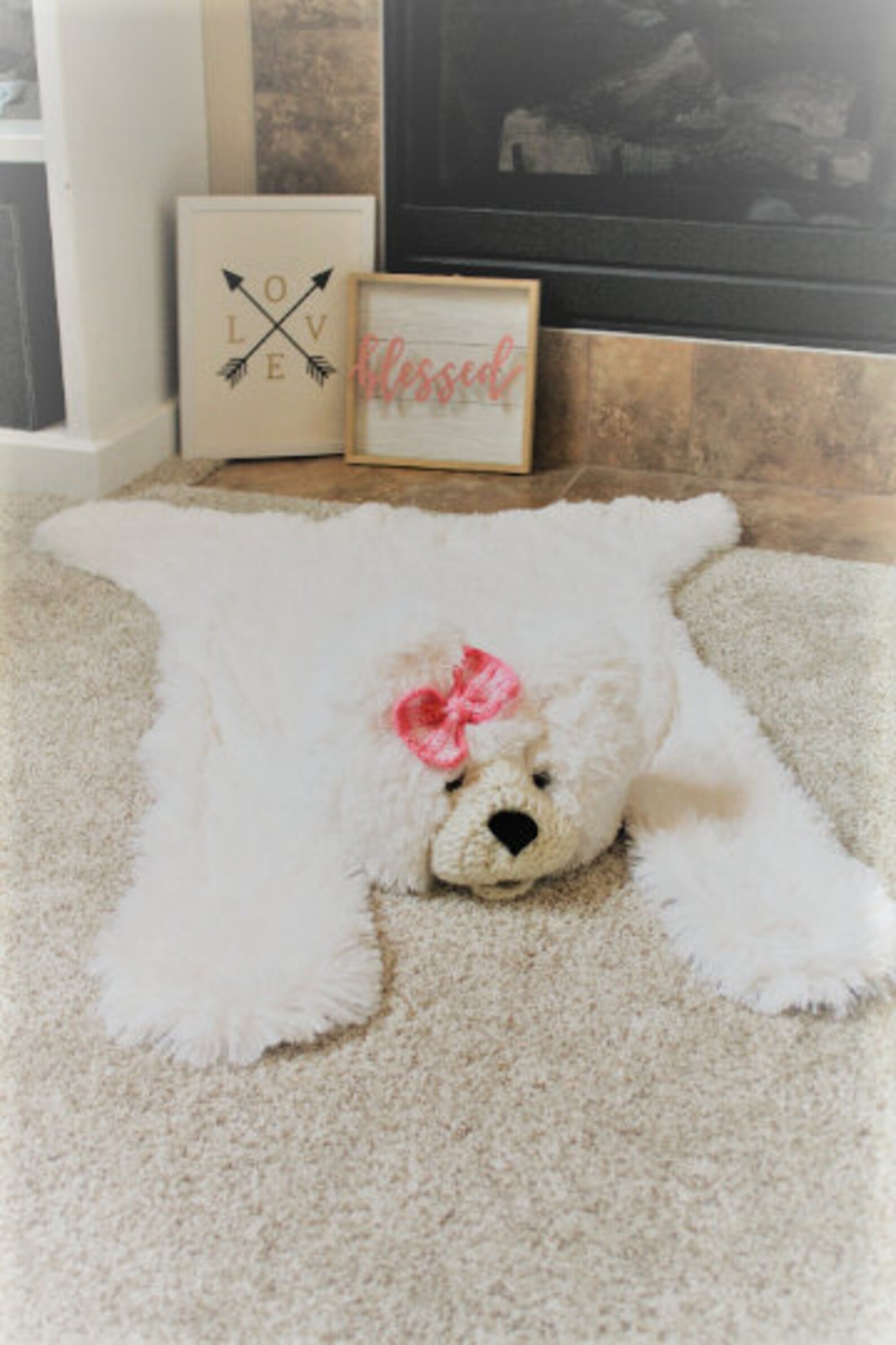 Small Polar Bear Rug Nursery Decor by Jojo's Bootique | Etsy