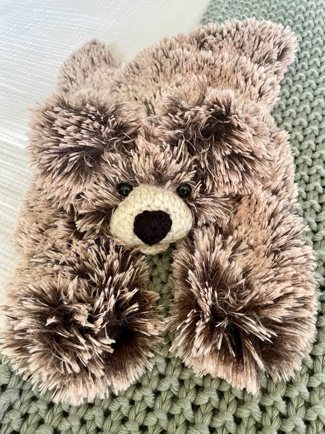Bear Lovey - Frosted Brown Bear - Nursery Security Blanket - Woodland ...