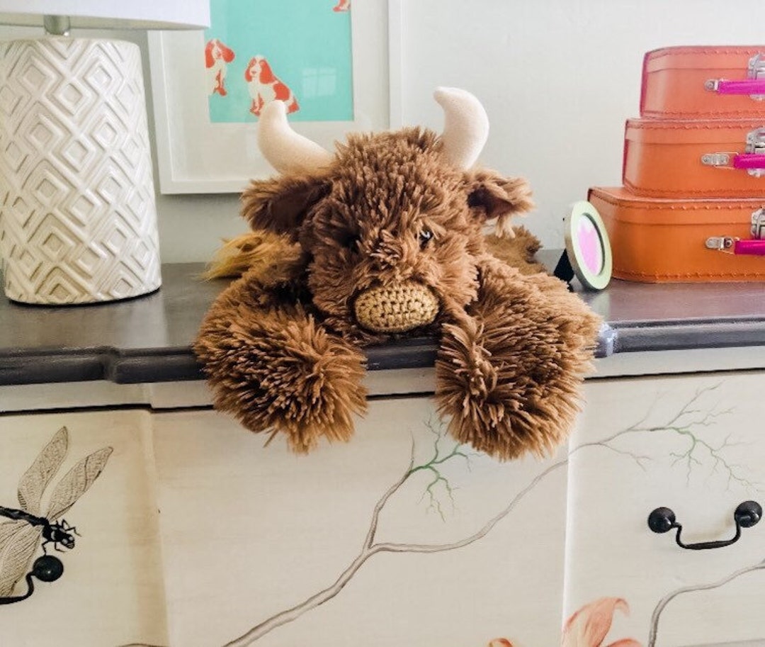 Highland Cow Lovey: Shaggy Minky Fur, Southwestern Nursery Decor - Etsy