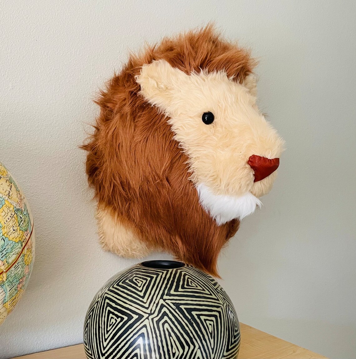 Lion Head Mount Faux Taxidermy Safari Nursery Decor Wall - Etsy