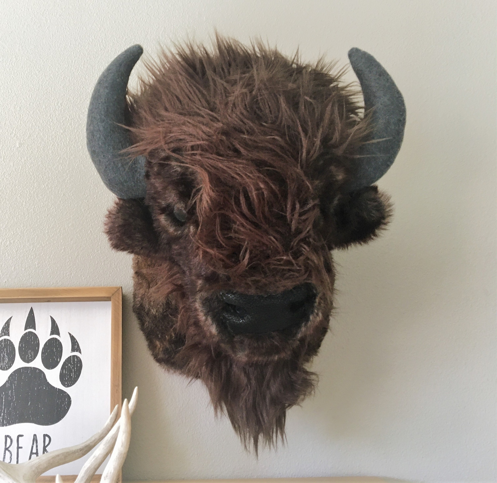 Buffalo Head Wall Mount Bison Nursery Decor by Jojo's | Etsy