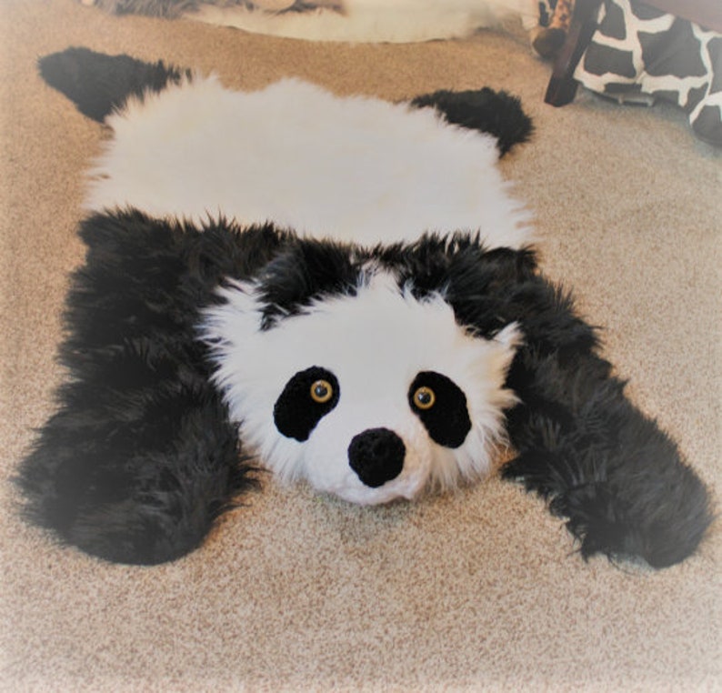 Panda Bear Rug safari Nursery Decor READY to SHIP Zoo | Etsy