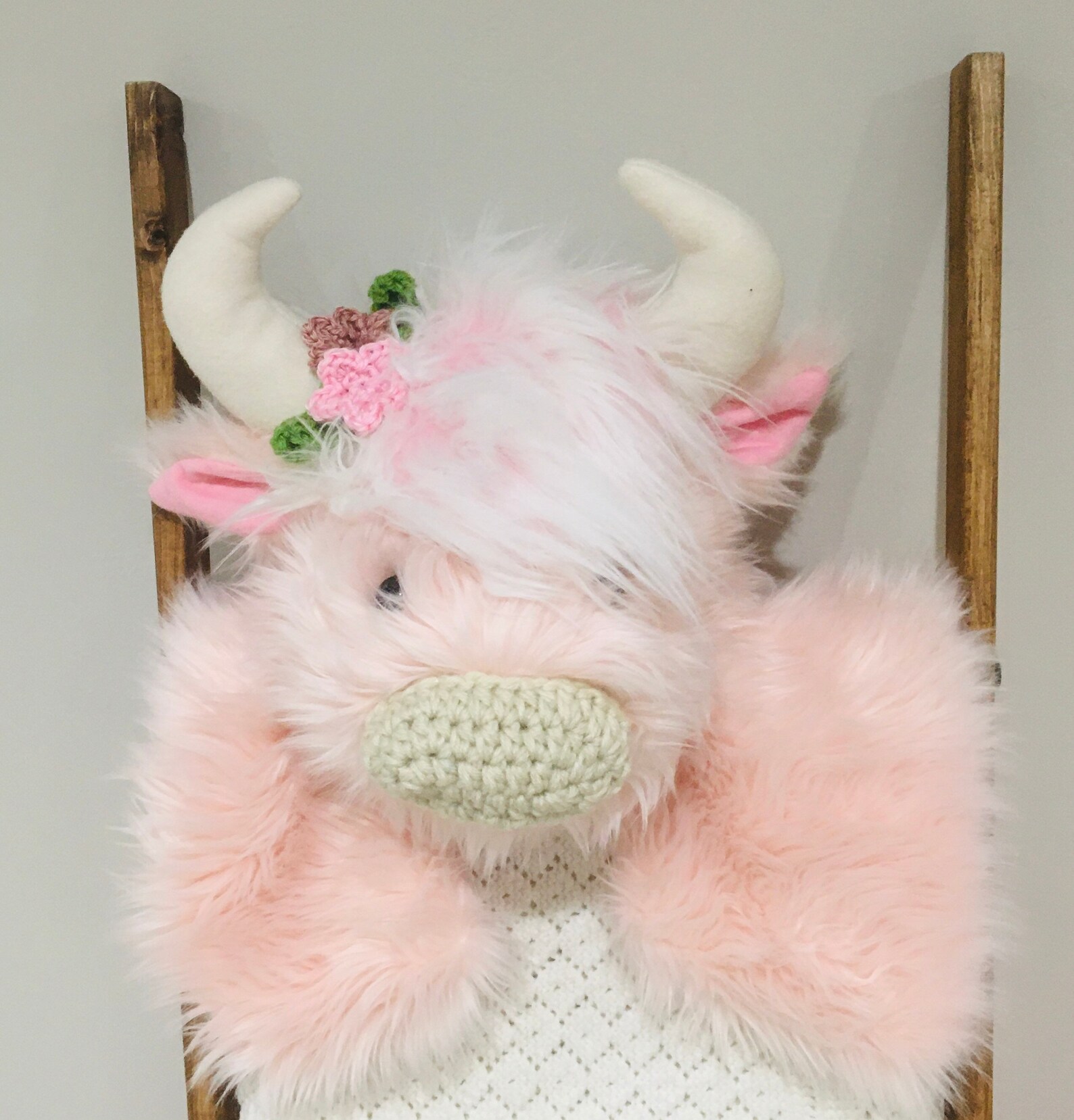 Highland Cow Pink Rug Girl Nursery Decor by Jojo Boo | Etsy