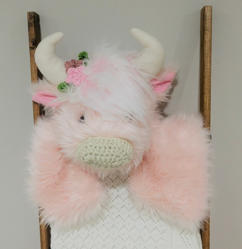 Highland Cow Pink Rug Girl Nursery Decor by Jojo Boo | Etsy