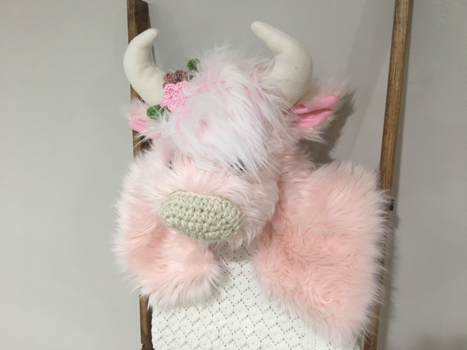 Highland Cow Pink Rug Girl Nursery Decor by Jojo Boo | Etsy