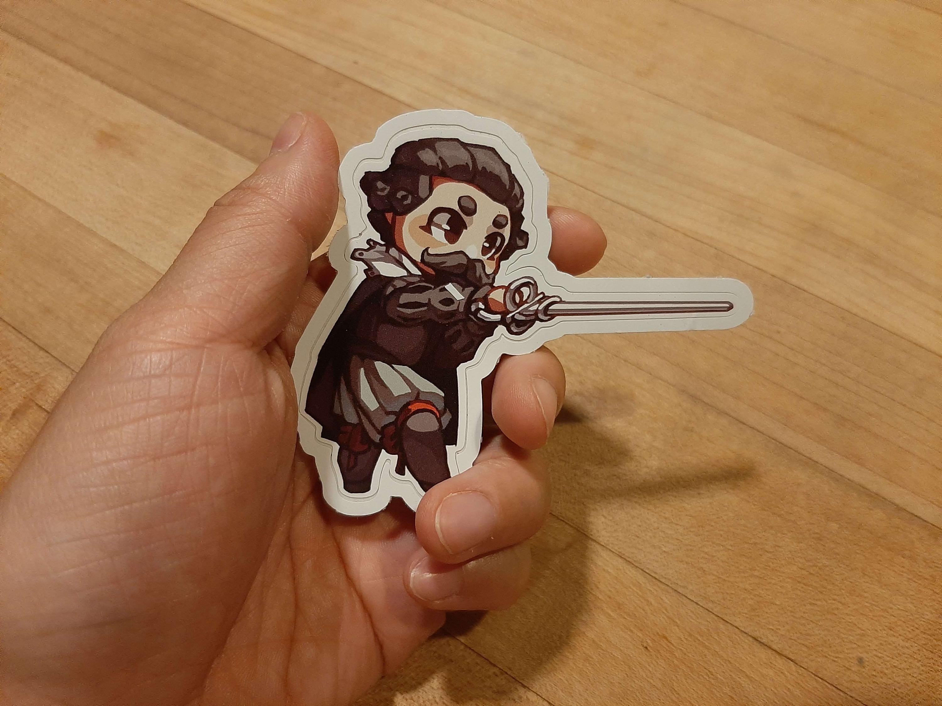 HEMA Chibi Sword Master Sticker, Vinyl Stickers, Water Bottle, Laptop ...