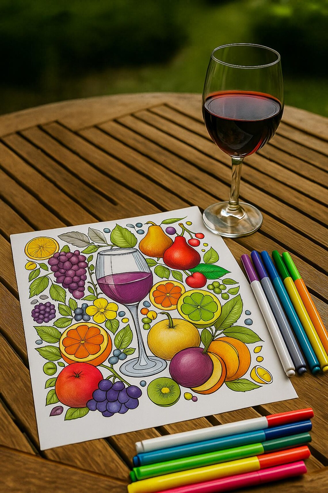 Wine & Food Pairing Coloring Pages: 25 Printable Wine Night Activities ...