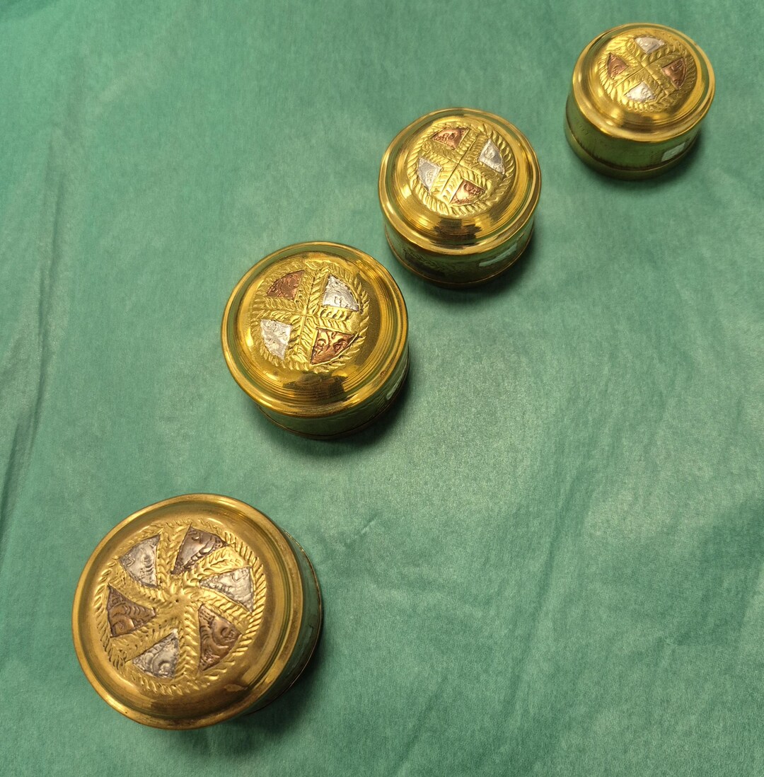 Vintage Brass Nesting Tins - Etsy