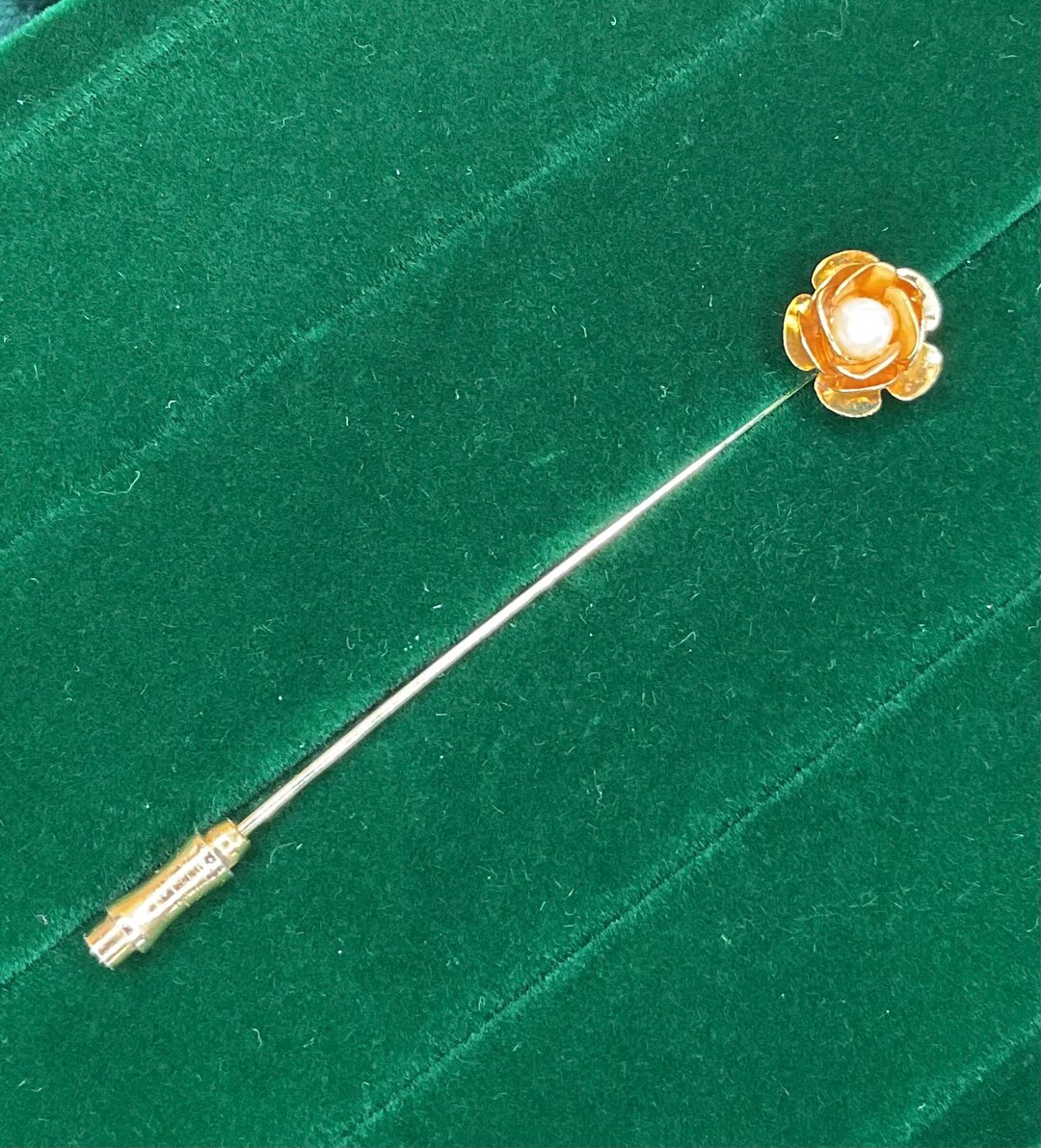 Vintage Gold Toned Metal Flower Hat Pin - Etsy UK