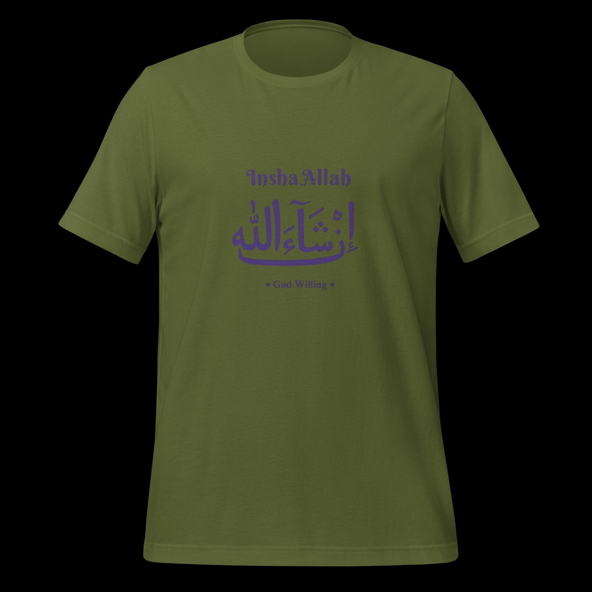 Insha Allah T-shirt: Arabic Calligraphy, Islamic Gift - Etsy