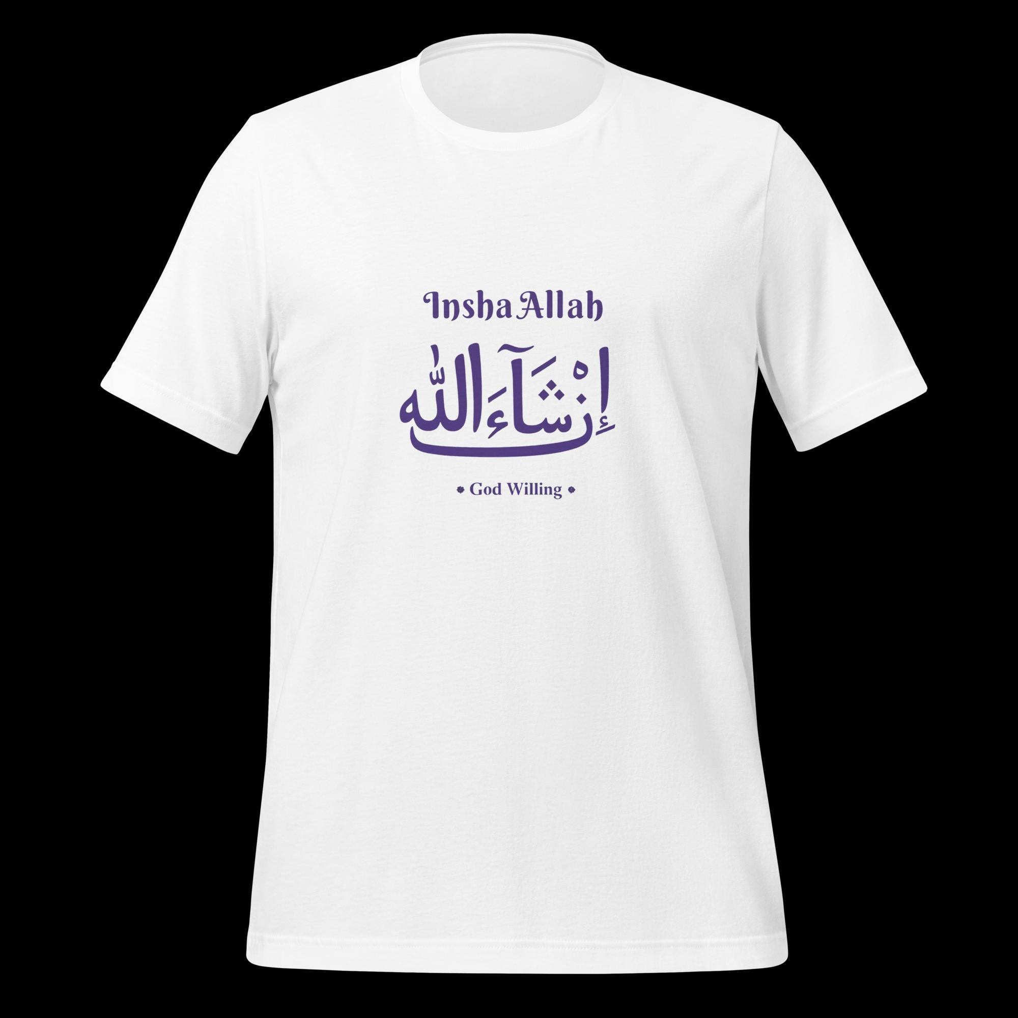 Insha Allah T-shirt: Arabic Calligraphy, Islamic Gift - Etsy