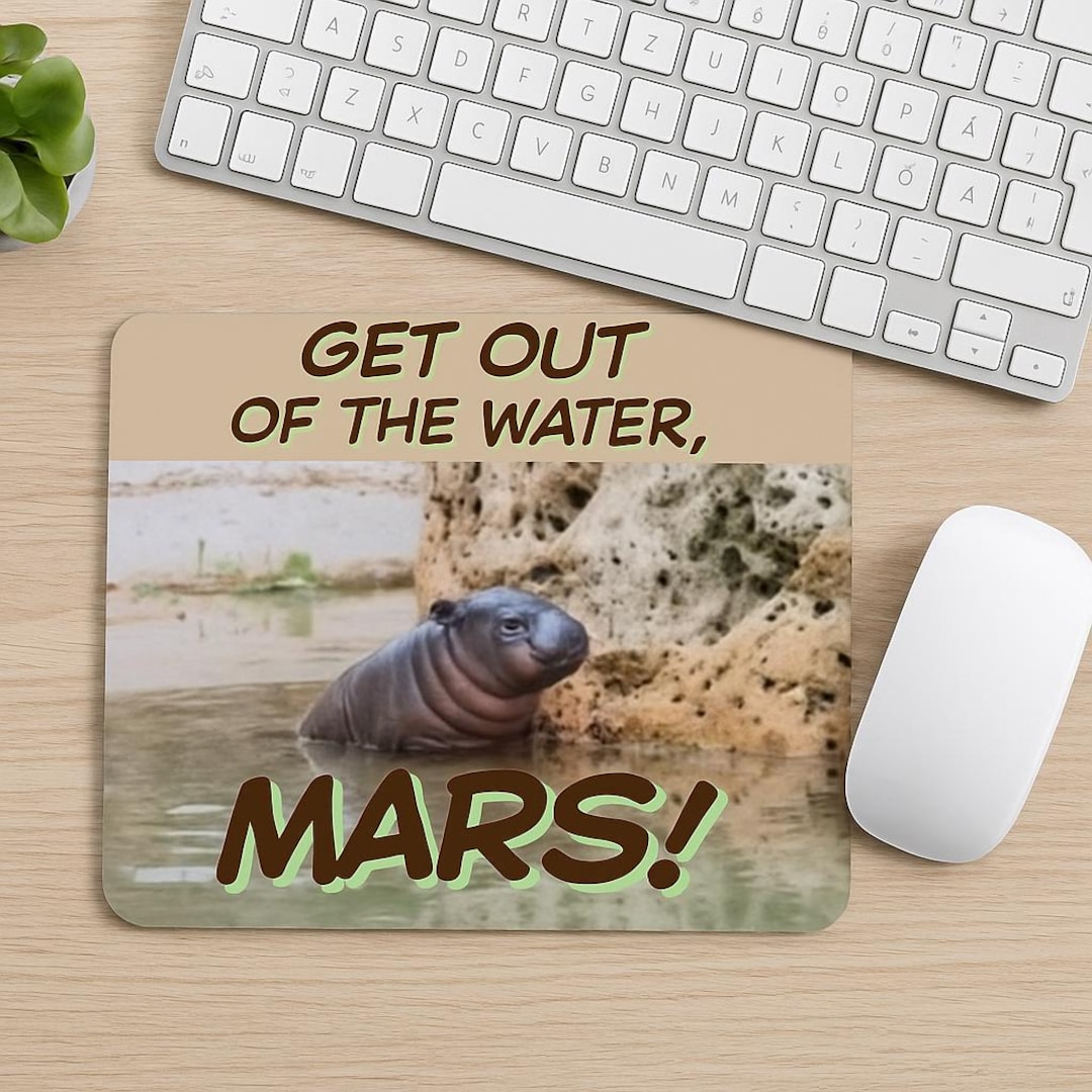 Mouse Pad Mars the Pygmy Hippo, Cute Work Desk Accessories, Office ...