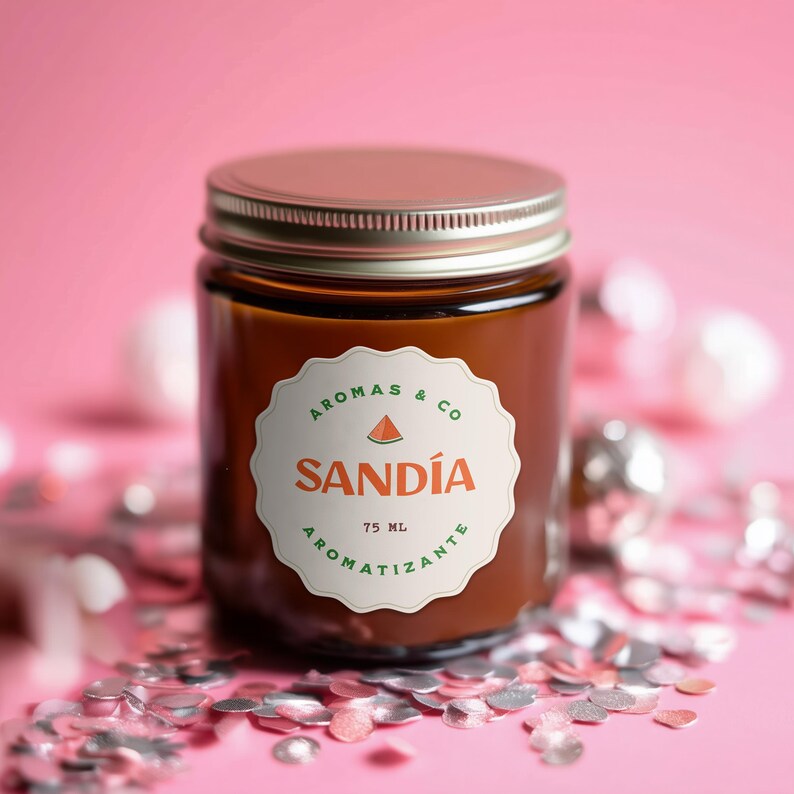 Editable Amber Glass Candle Mockup | Closed Metal Lid Jar | Party ...