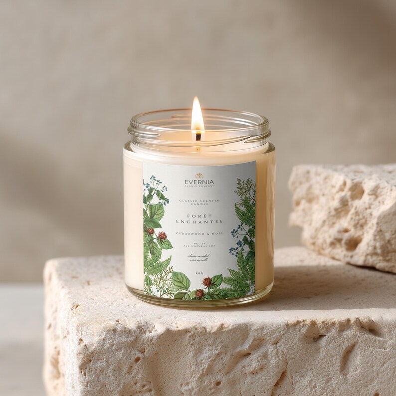 Clear Glass Candle Jar Mockup | Lit Candle on Sandstone Studio ...