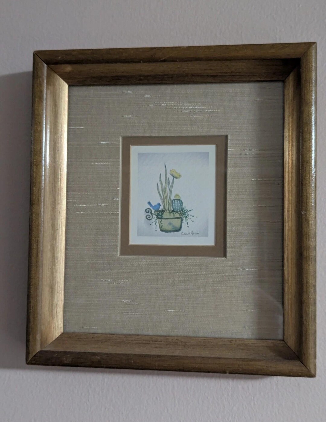 Signed Carol Jean Painting: Bird & Butterfly Still Life, Framed Art - Etsy