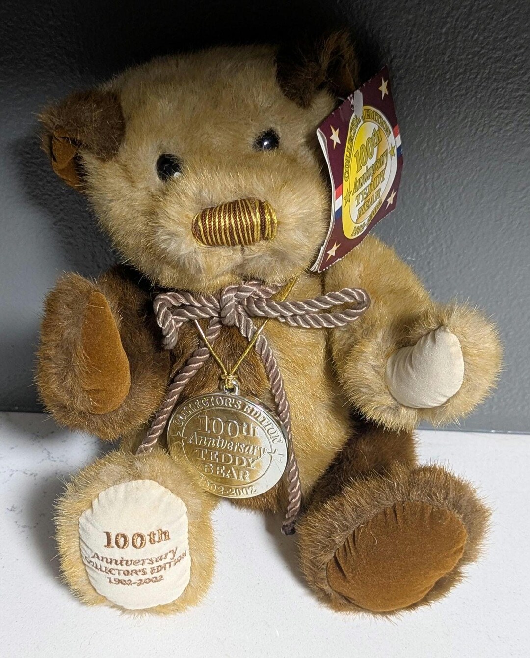 Vintage Tag Teddy Bear 100th Anniversary Collectors Edition 1902-2002 ...