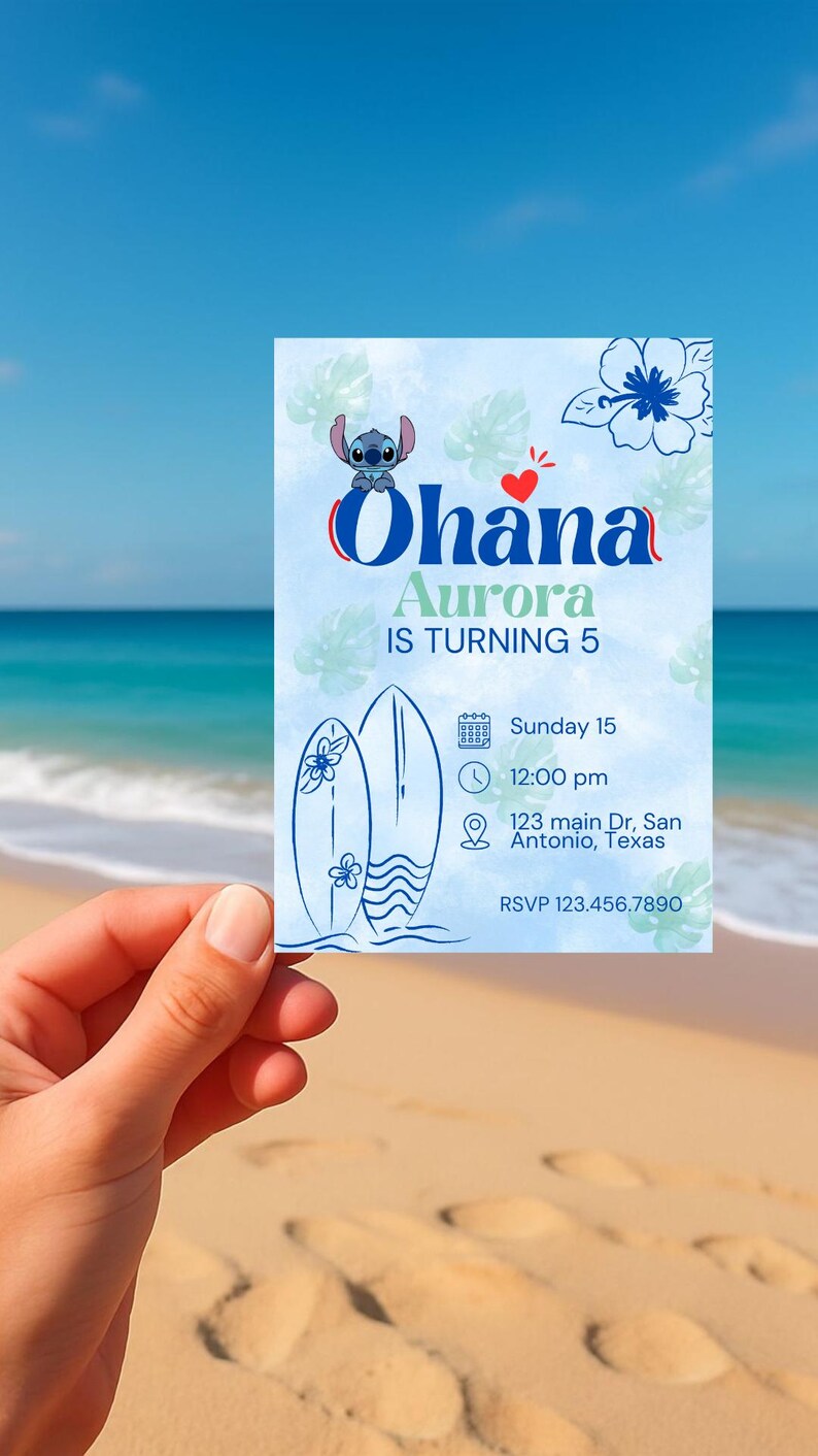 Editable Lilo and Stitch| Birthday Invitation | Digital Download ...