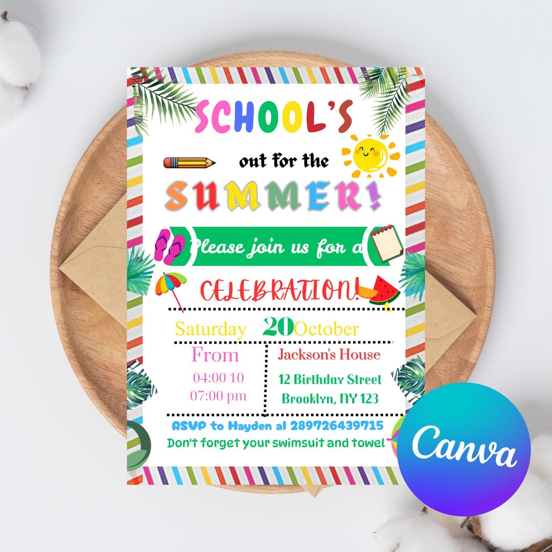 Back to School Bash Party Invitation, Back to School, Party Invitation ...