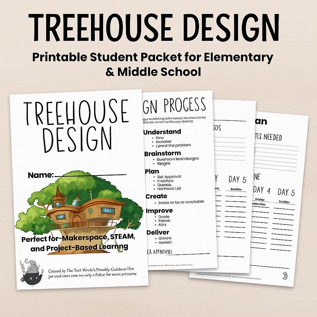 Treehouse Design STEM Project | Printable STEAM & Makerspace Activity ...