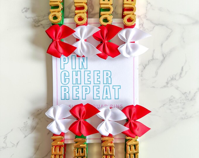 QUEEN | 8 Cheer Pins, Cheer Spirit Pins, Cheer Gift, Cheerleader Gift ...