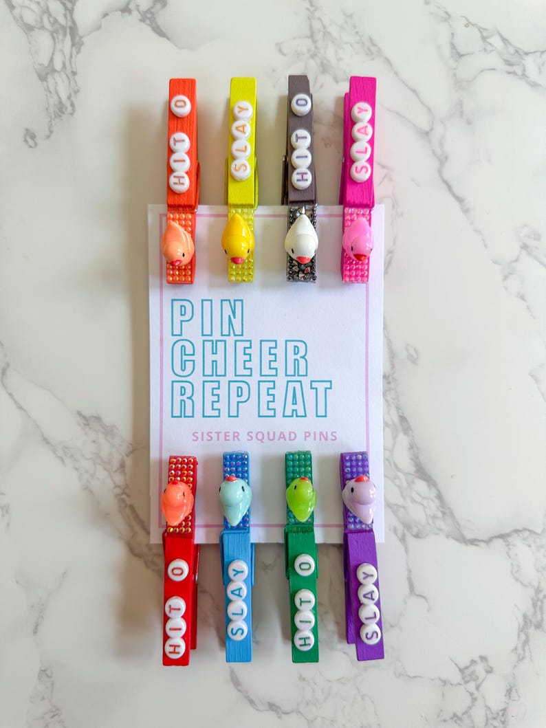 LUCKY DUCK | 8 Cheer Pins, Cheer Spirit Pins, Cheer Gift, Cheerleader ...
