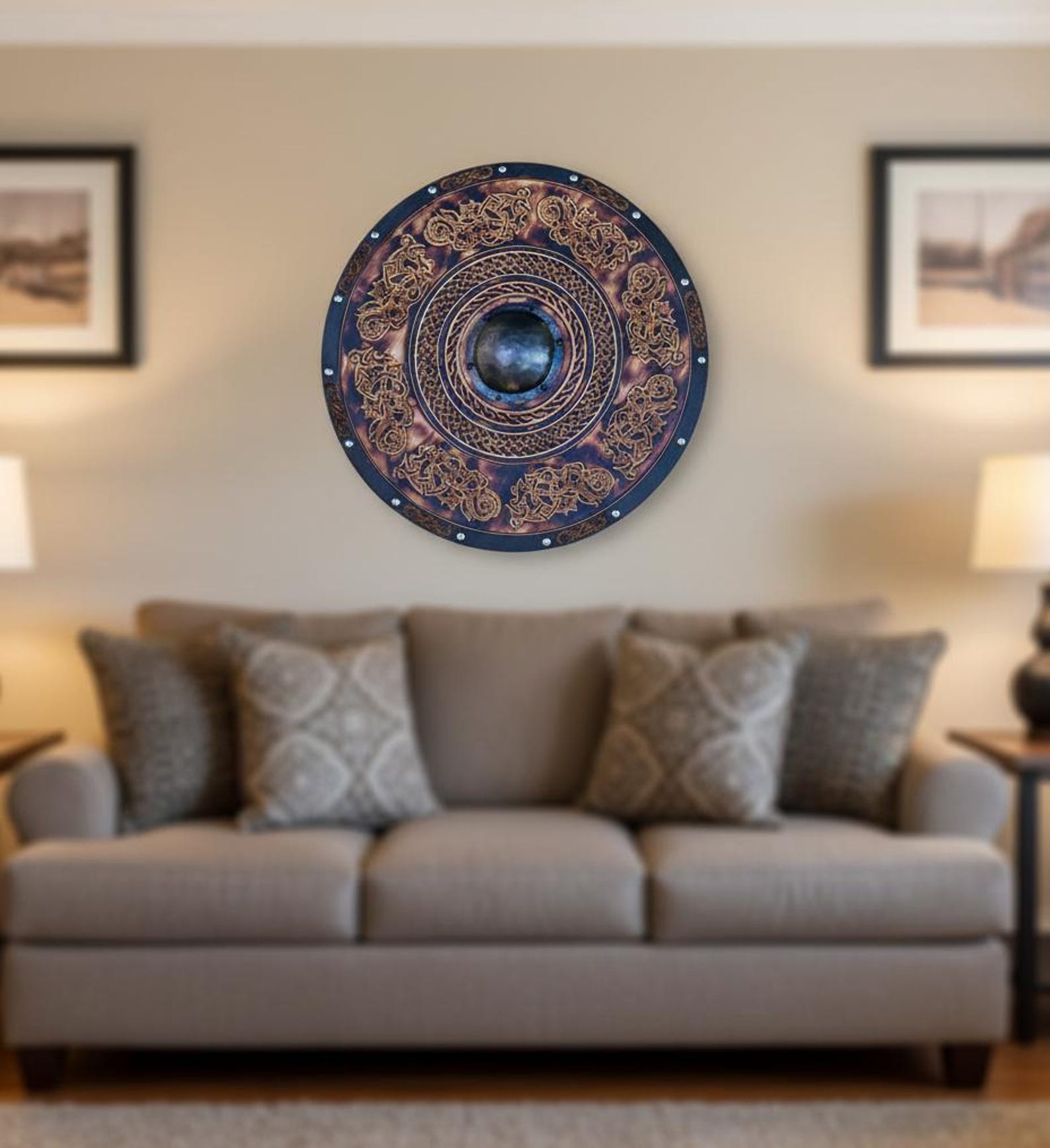 Wood Engraved Viking Shield, Medieval Cosplay, Wall Decor. - Etsy