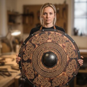 Wood Engraved Viking Shield, Medieval Cosplay, Wall Decor. - Etsy