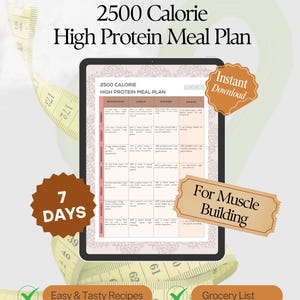 7 Day High Protein Meal Plan for Muscle Building | 2500 Kcal Nutrition ...