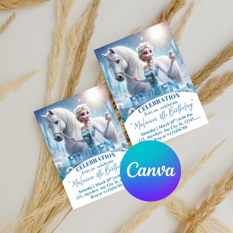 Frozen Theme Birthday Invitation, Girls Birthday Third Invite, Frozen ...
