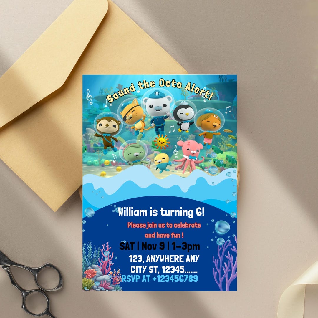 Octonauts Invitation, Printable Editable Birthday Invite, Captain ...