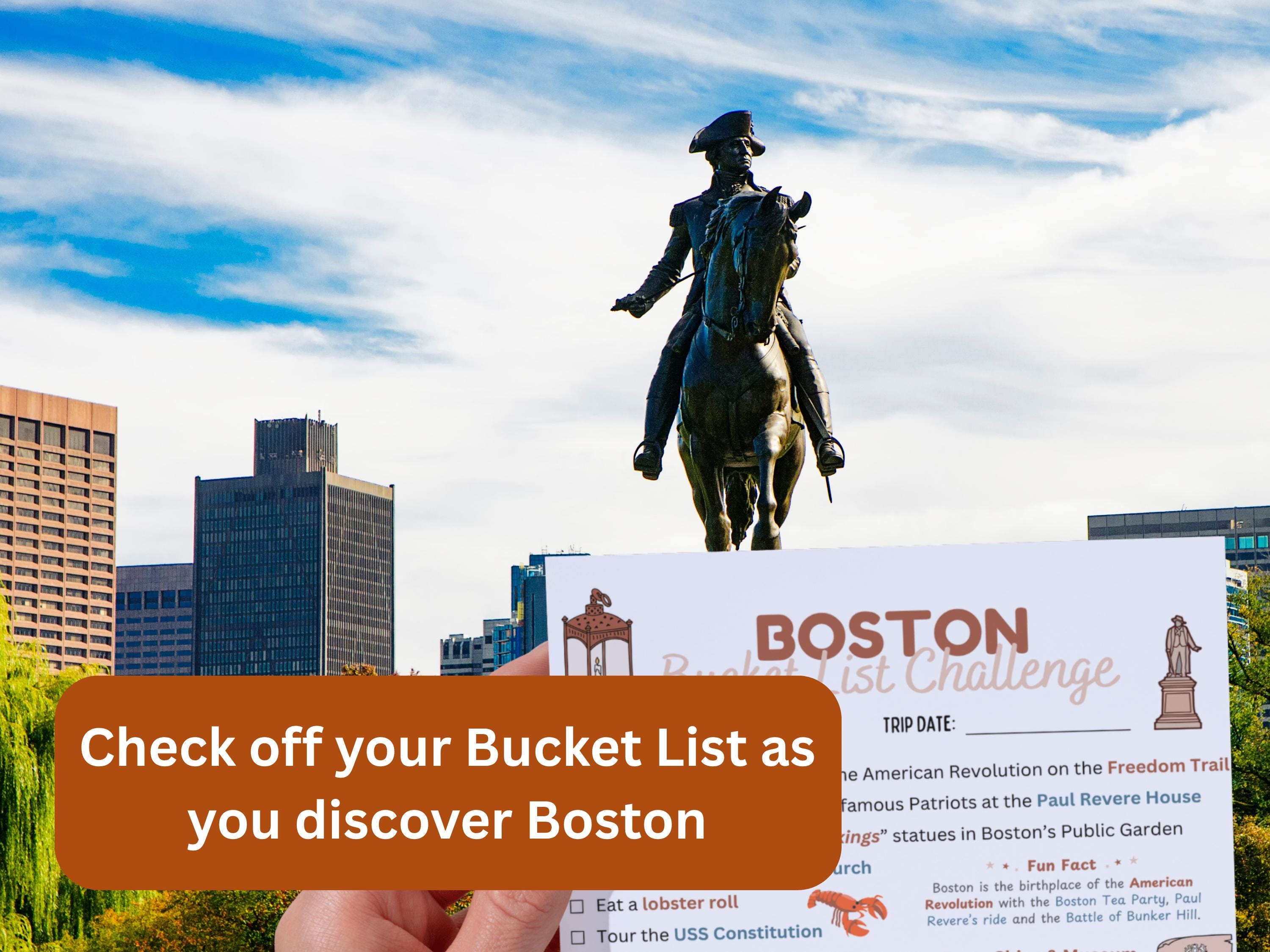 Printable Boston Bucket List: City Travel Checklist & Map (digital ...