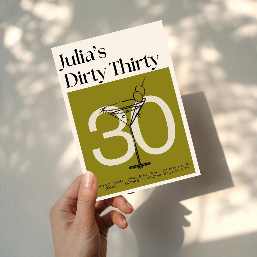 Editable Dirty Thirty Invitation | 30th Birthday Digital Invite ...