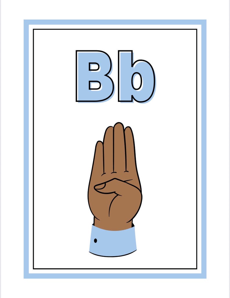 Printable Sign Language Alphabet Flashcards – ASL Letters for Kids ...