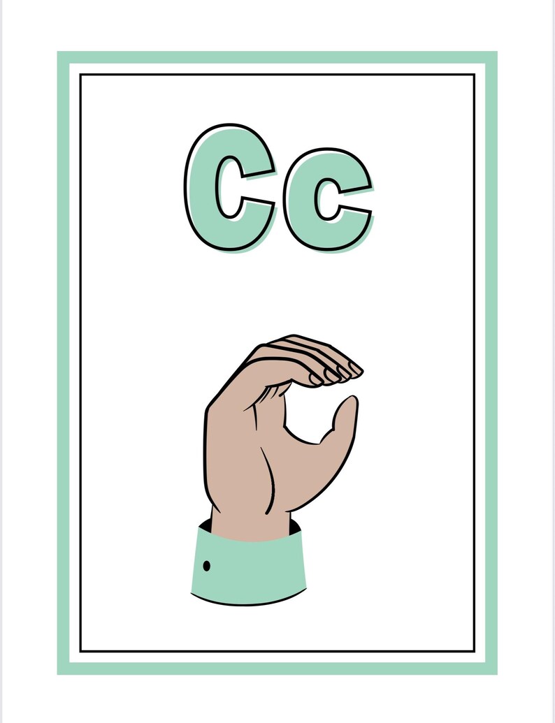 Printable Sign Language Alphabet Flashcards – ASL Letters for Kids ...