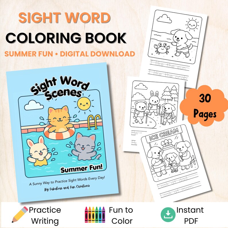 Printable Sight Word Coloring, Kids Activity, Learn to Read ...