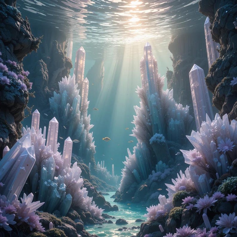 The Crystal Depths – 8 Digital Art Scenes of Glowing Underwater ...