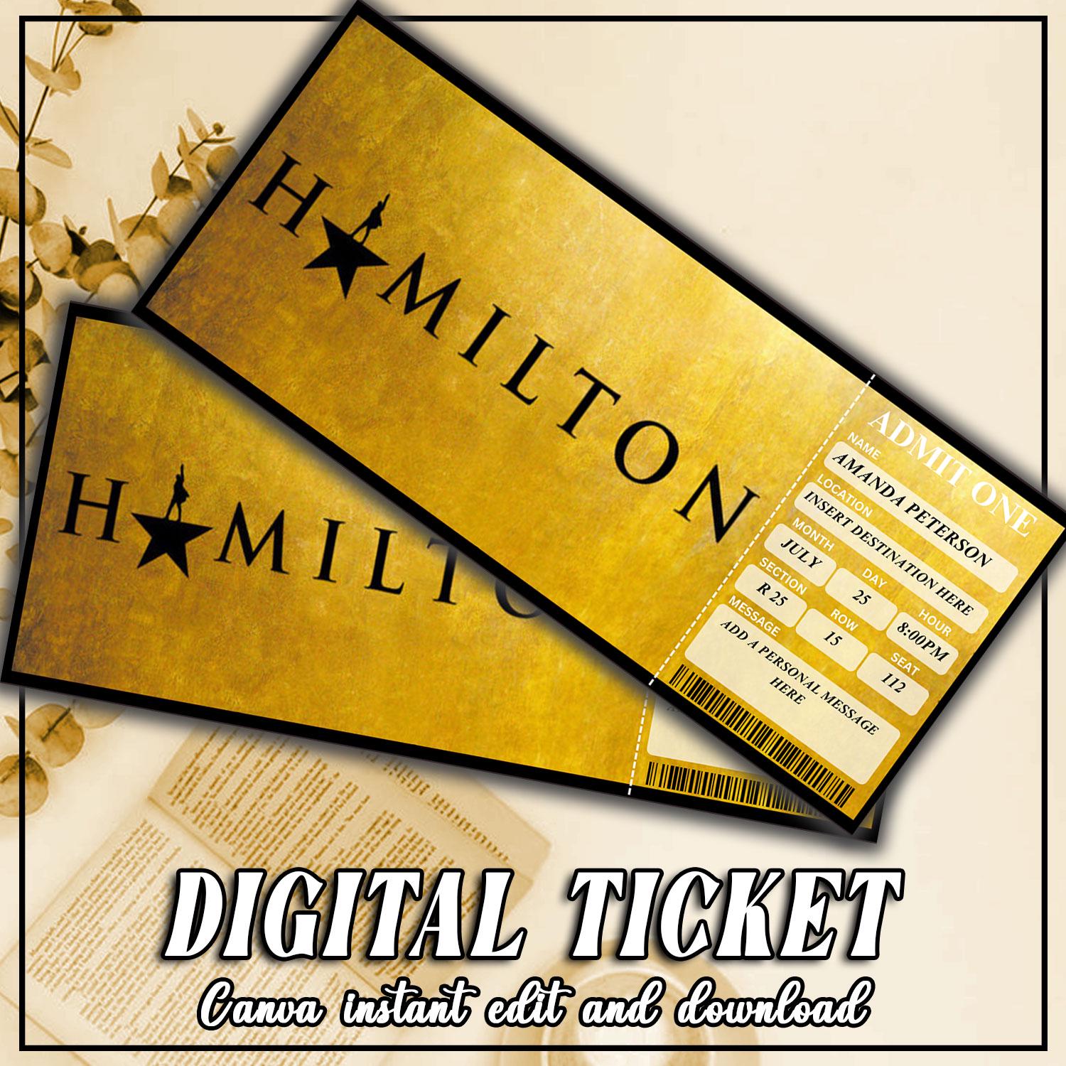 Hamilton Editable Ticket, Custom & Printable | A Gift Fit for Broadway ...