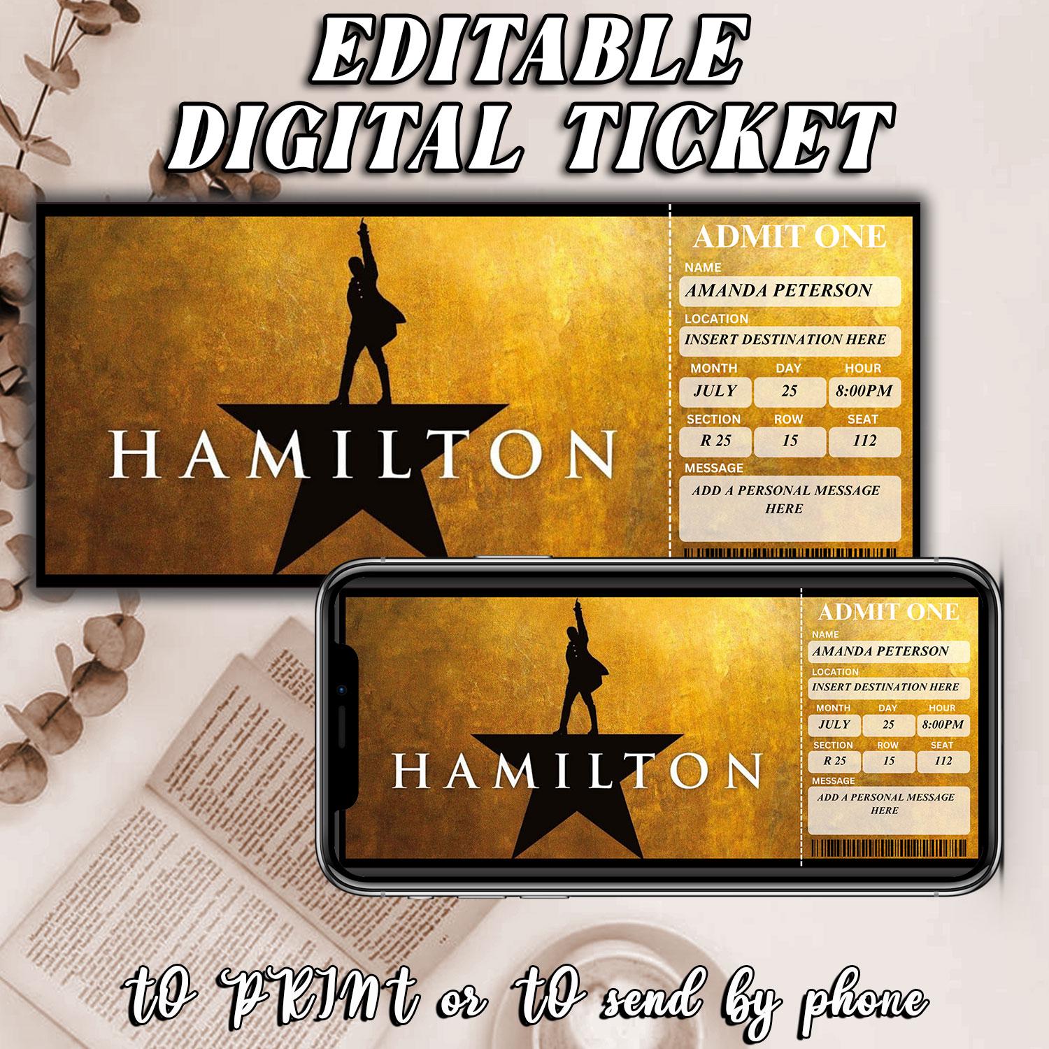 Hamilton Editable Ticket, Custom & Printable | A Gift Fit for Broadway – Personalized Hamilton ...