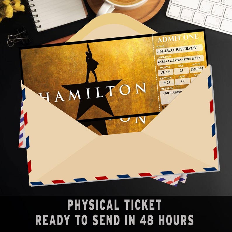 Hamilton Custom Laminated Ticket – Personalized Musical / Concert ...
