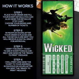 Wicked Custom Laminated Ticket – Personalized Musical / Concert ...