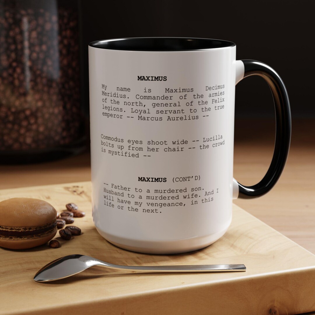 Gladiator Script Accent Coffee Mug - Enchanted Quotes, Ideal for ...