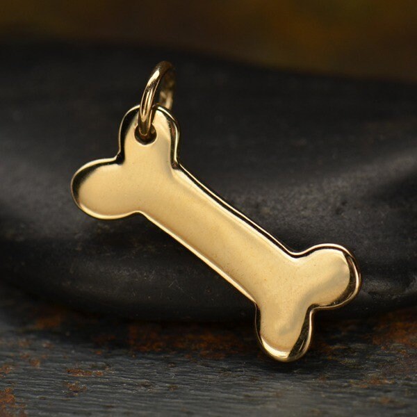 Dog Bone Charm Personalized Sterling Silver or Gold - Etsy