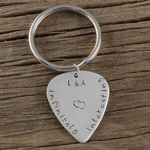 Guitar Pick Key Chain - Sterling Silver - Personalized - Single Sided ...