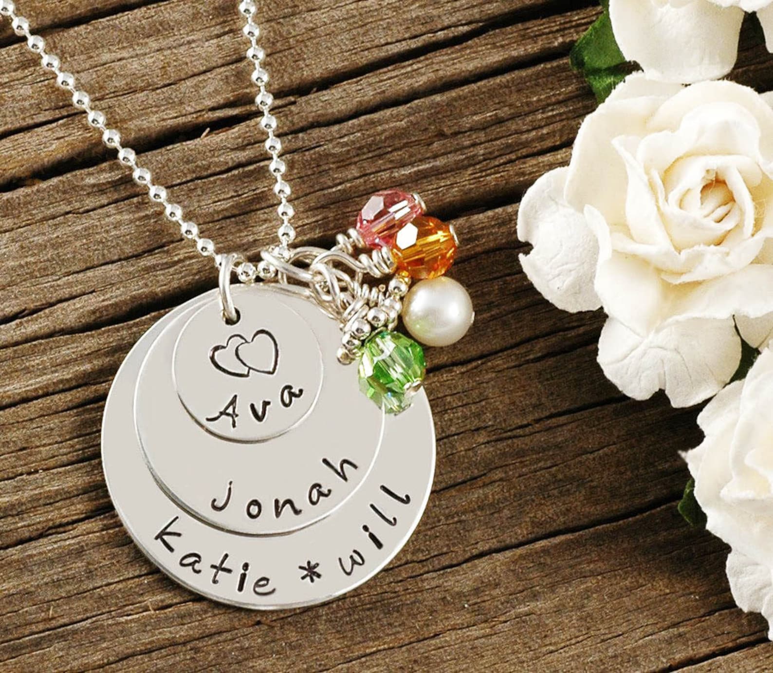 Hand Stamped Necklace Personalized Jewelry 3 Triple - Etsy