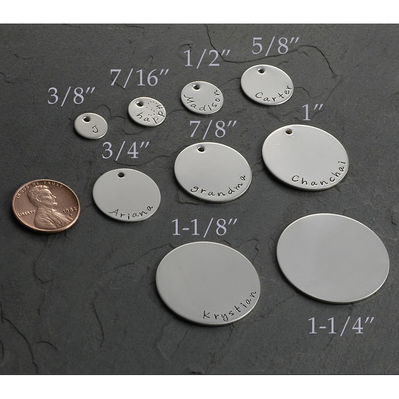 Add a Charm 7/8 Inch Sterling Silver Round Disc | Etsy