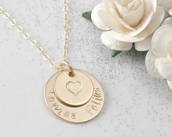 Double Disc Necklace - Etsy