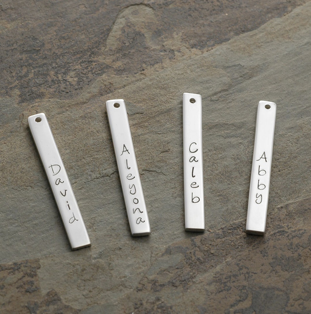 One Personalized Double Sided Rectangle Charm - Add a Charm - Hand ...