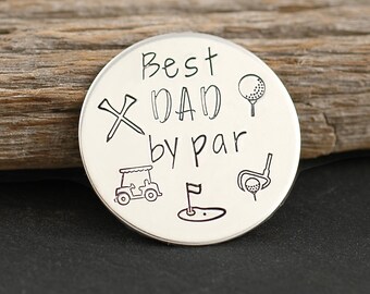 Golf Ball Marker Token Hand Stamped Personalized | Etsy