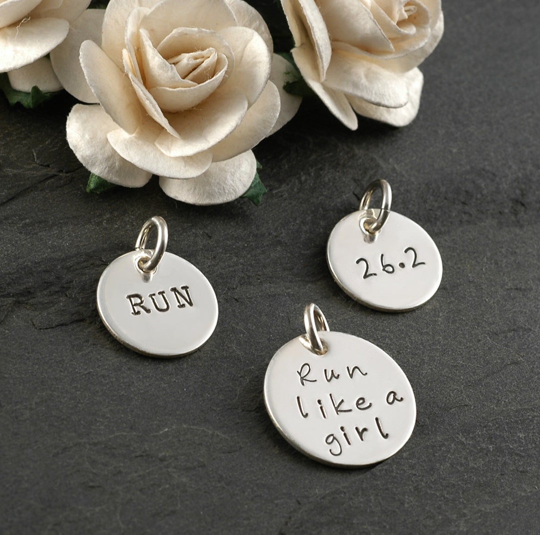 Marathon Circle Tag - 13.1, 26.2, 5K, RUN, Runner Jewelry - Add a Charm ...